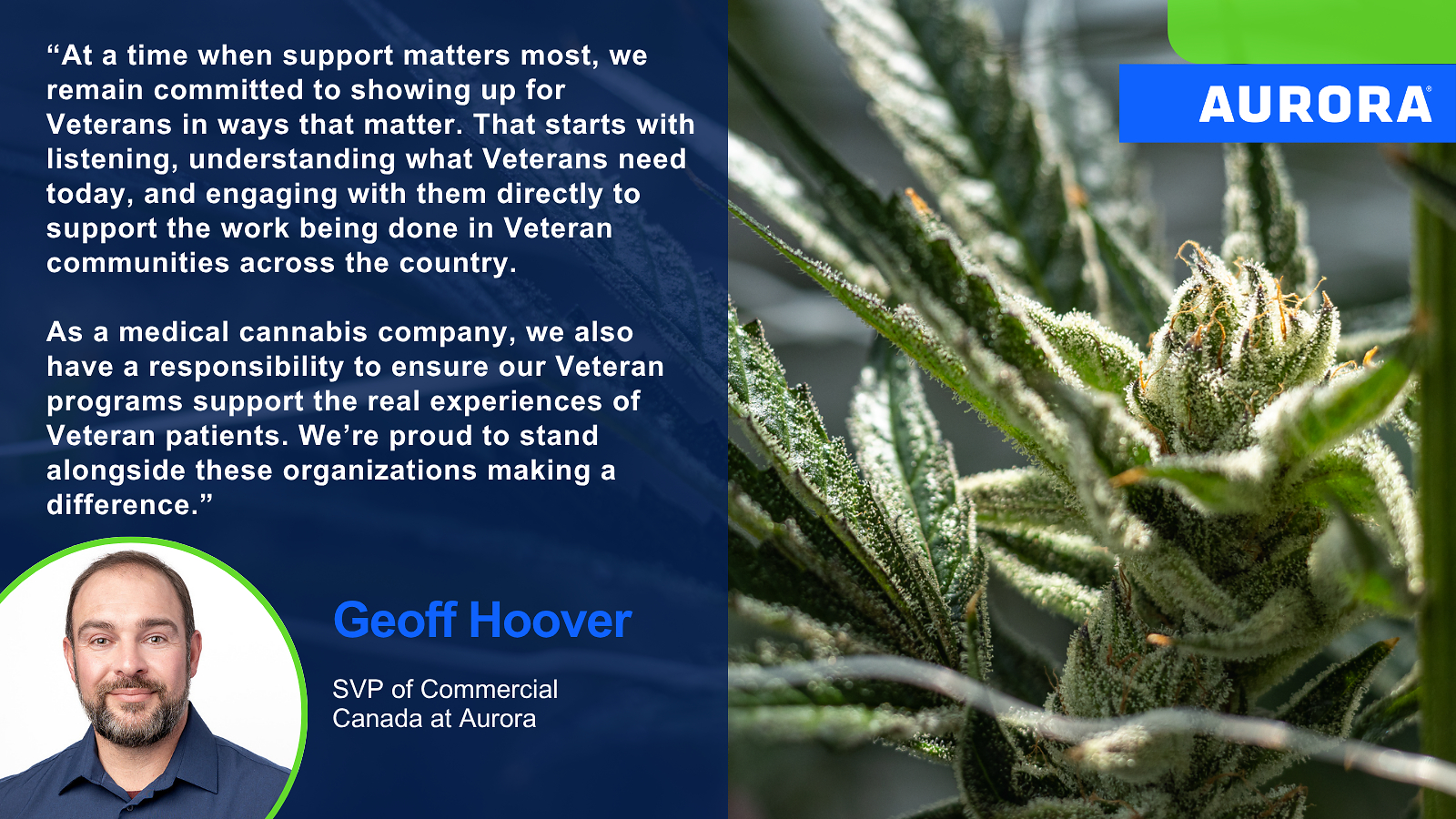 Aurora Deepens its Impact for Veterans Across Canada - Cantech Letter