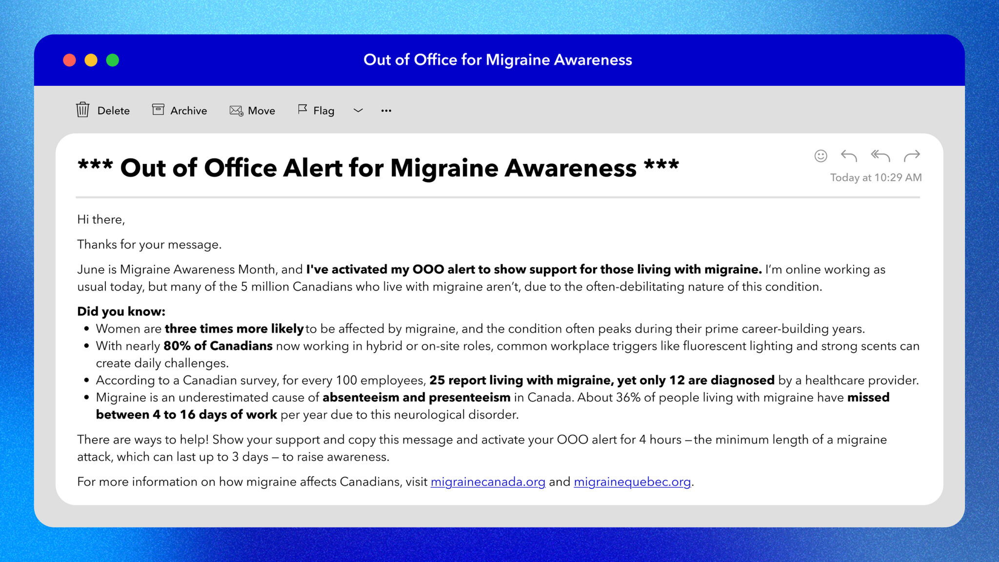 Not Just a Headache: Year Three of Pfizer’s OOO for Migraine Awareness ...